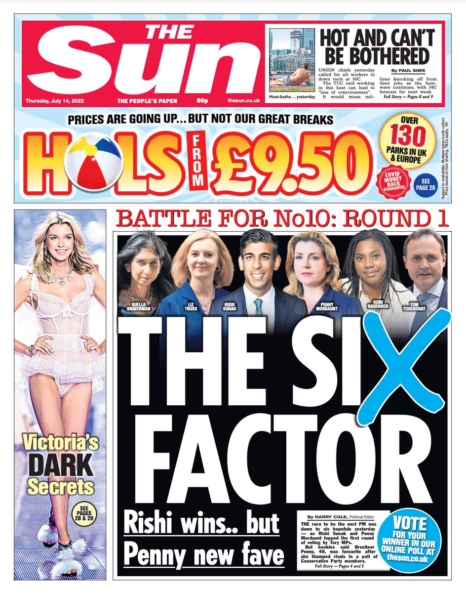 Tomorrows Papers Today On Twitter Thursdays Sun The Six Factor