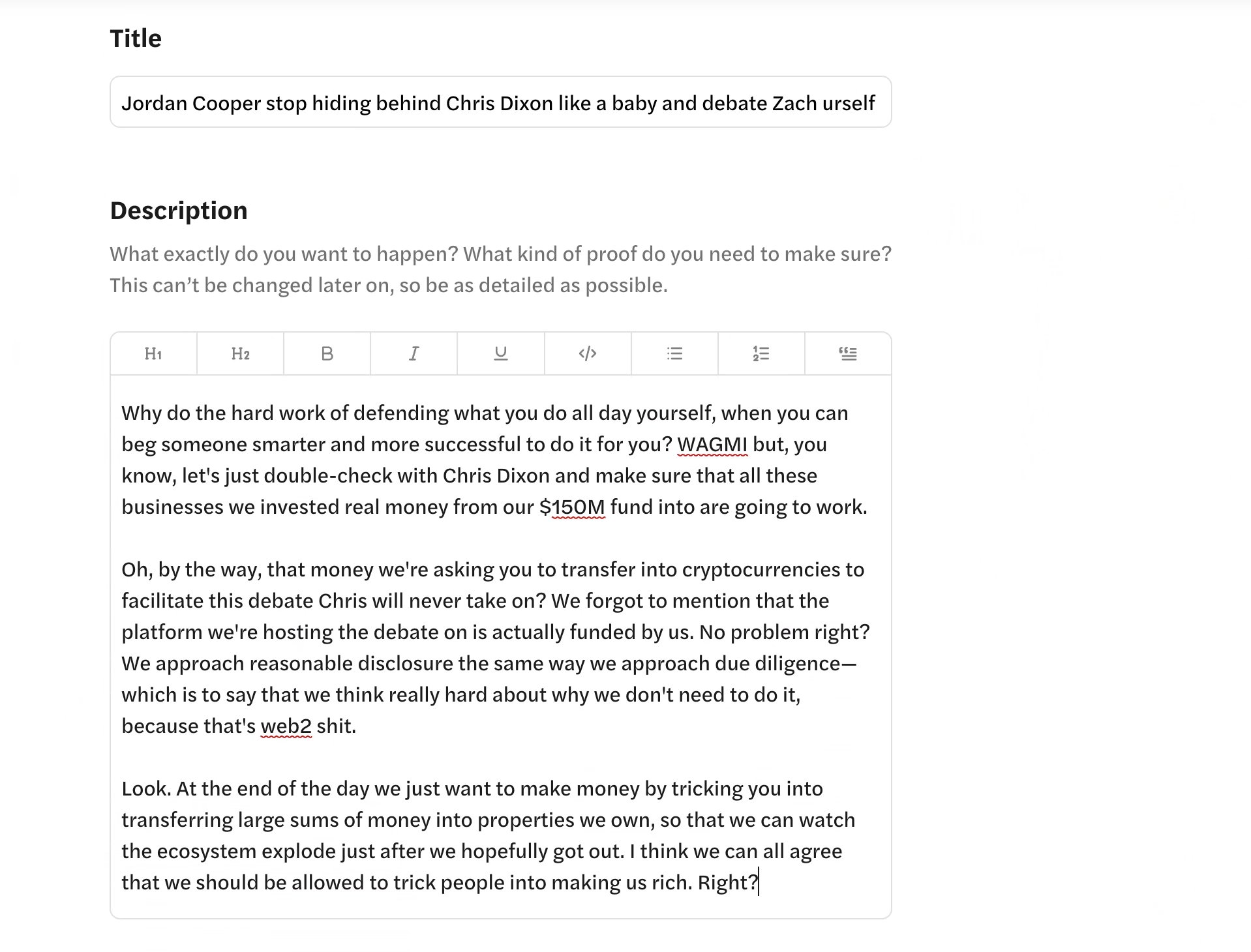 Alex Clemmer 🔥🔥🔥😅🔥🔥🔥 on Twitter: "@jordancooper @zachweinberg @cdixon Hey Jordan I went ahead ...