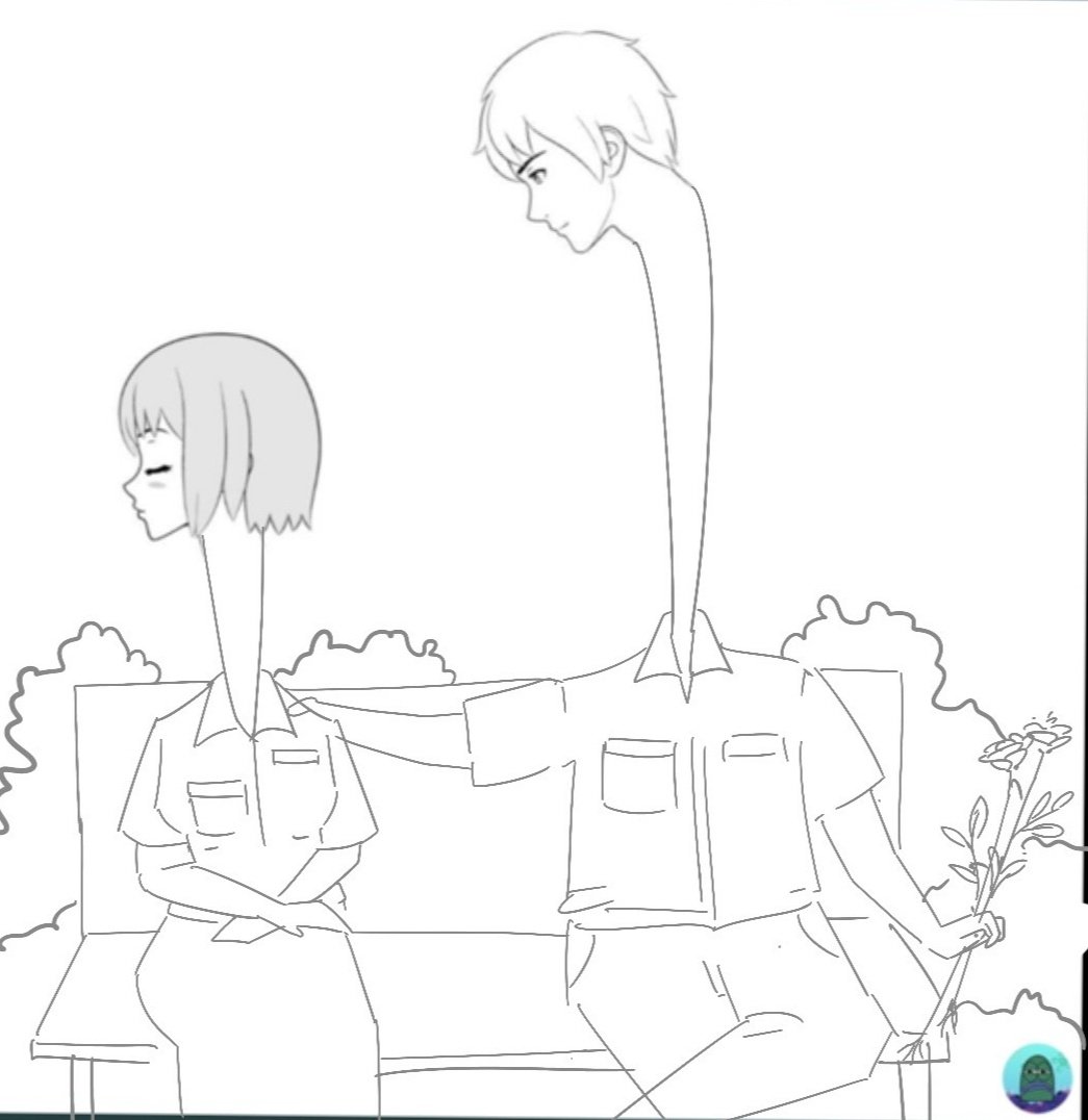 Sleeping Anime Couple Drawing