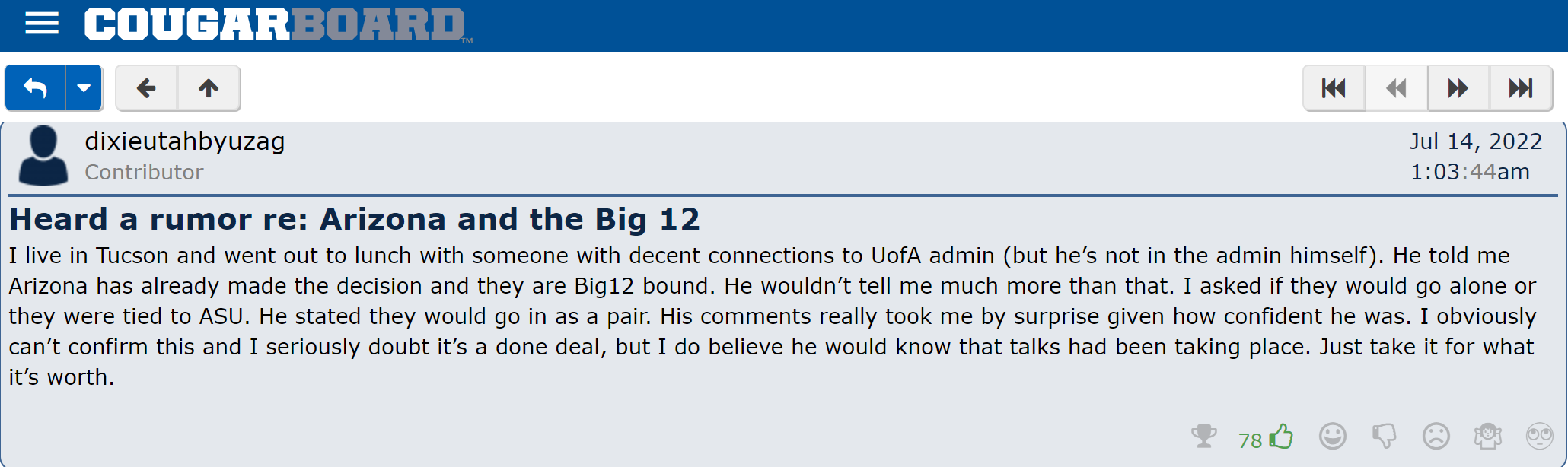 Message Board Geniuses on Twitter: "Sources in Tucson with decent connections to administrators ...