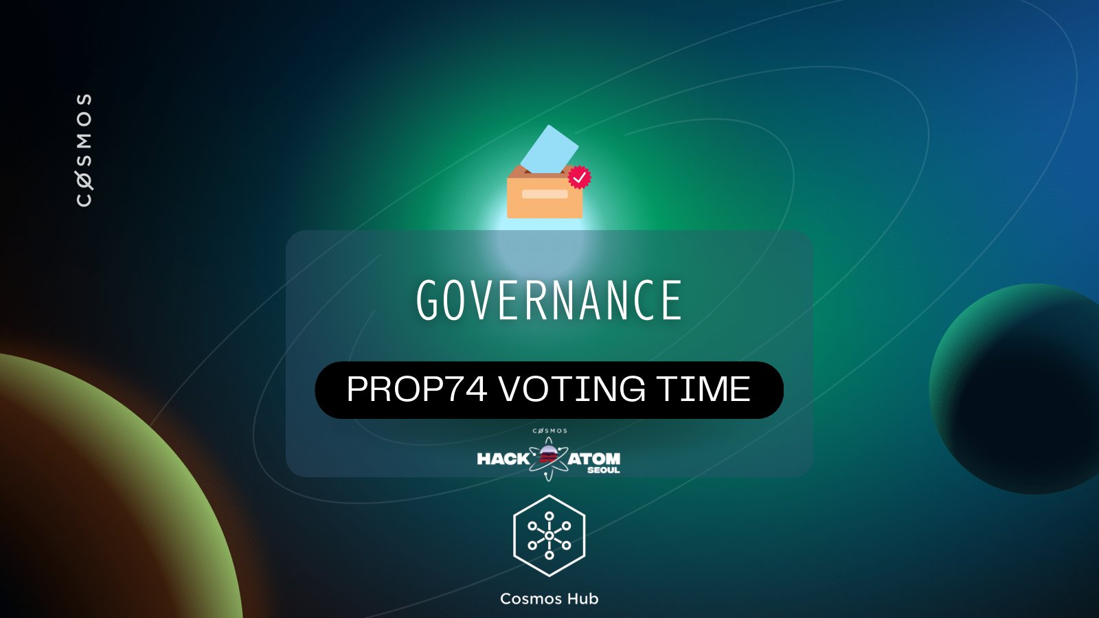 Cosmos Hub ⚛️ on Twitter: "🗳#Cosmonauts, the voting period for #Prop74 has started! 🏛This ...