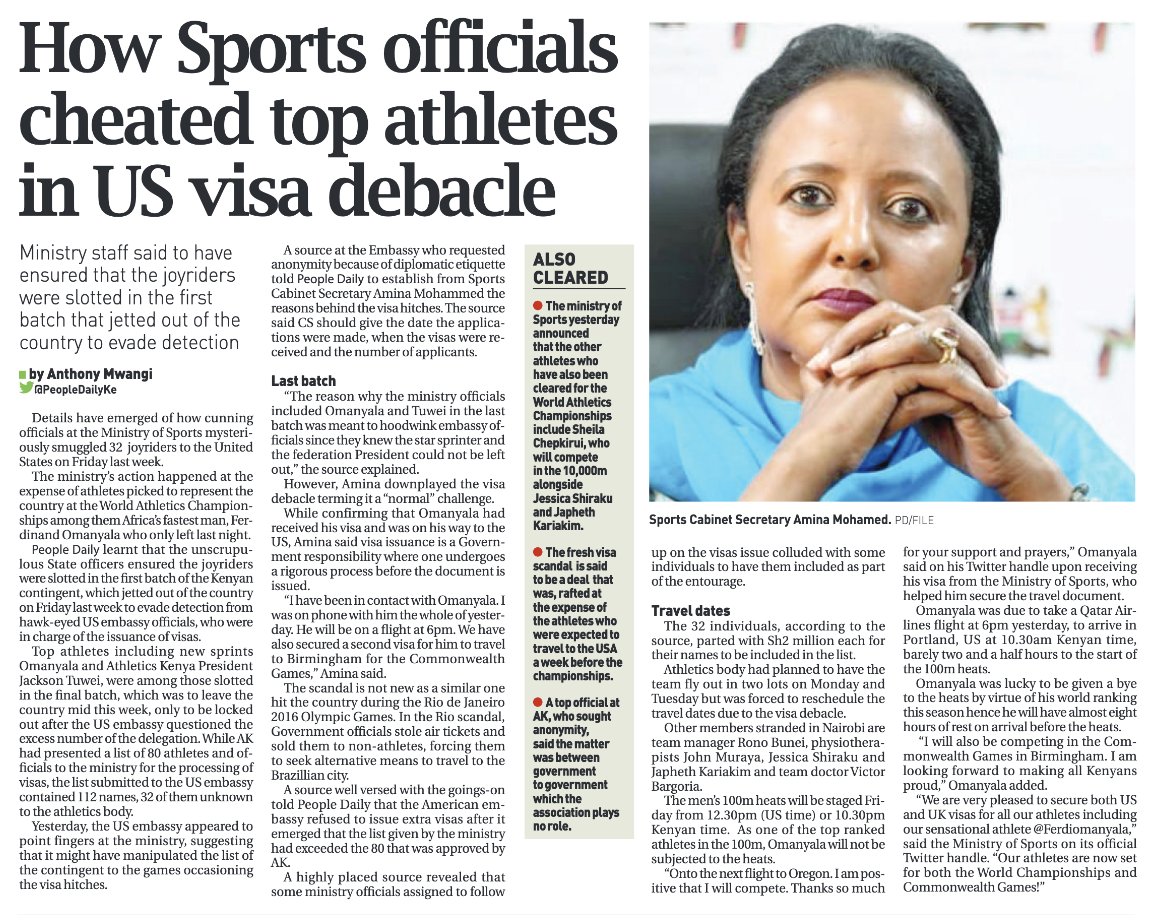 Gideon Kibicho on Twitter: "I think Amina Mohammed is competing with Rashid Echesa and Hassan ...