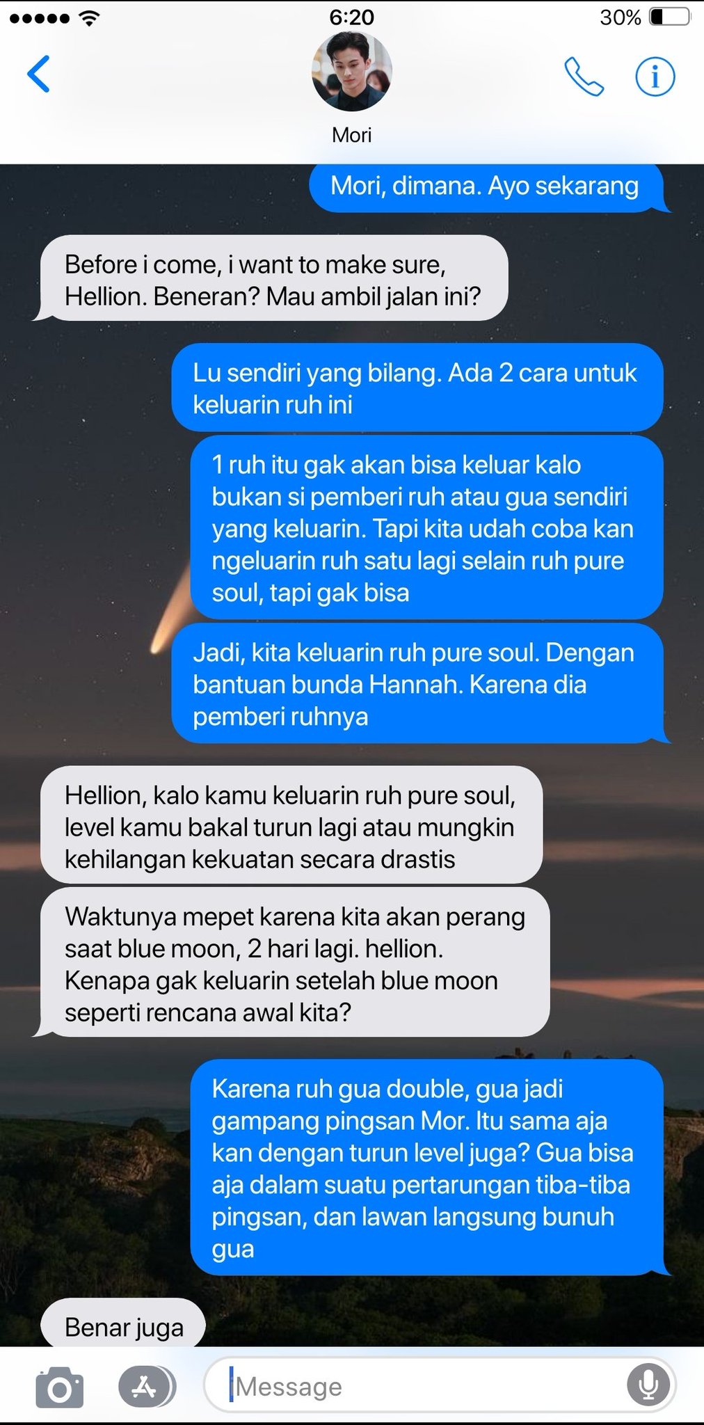 wisha on Twitter: "465. Permintaan Hellion. Keterangan waktu : ini pagi setelah hellion ngechat ...