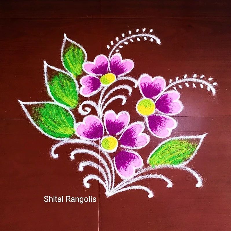 Simple Flower Muggulu Designs