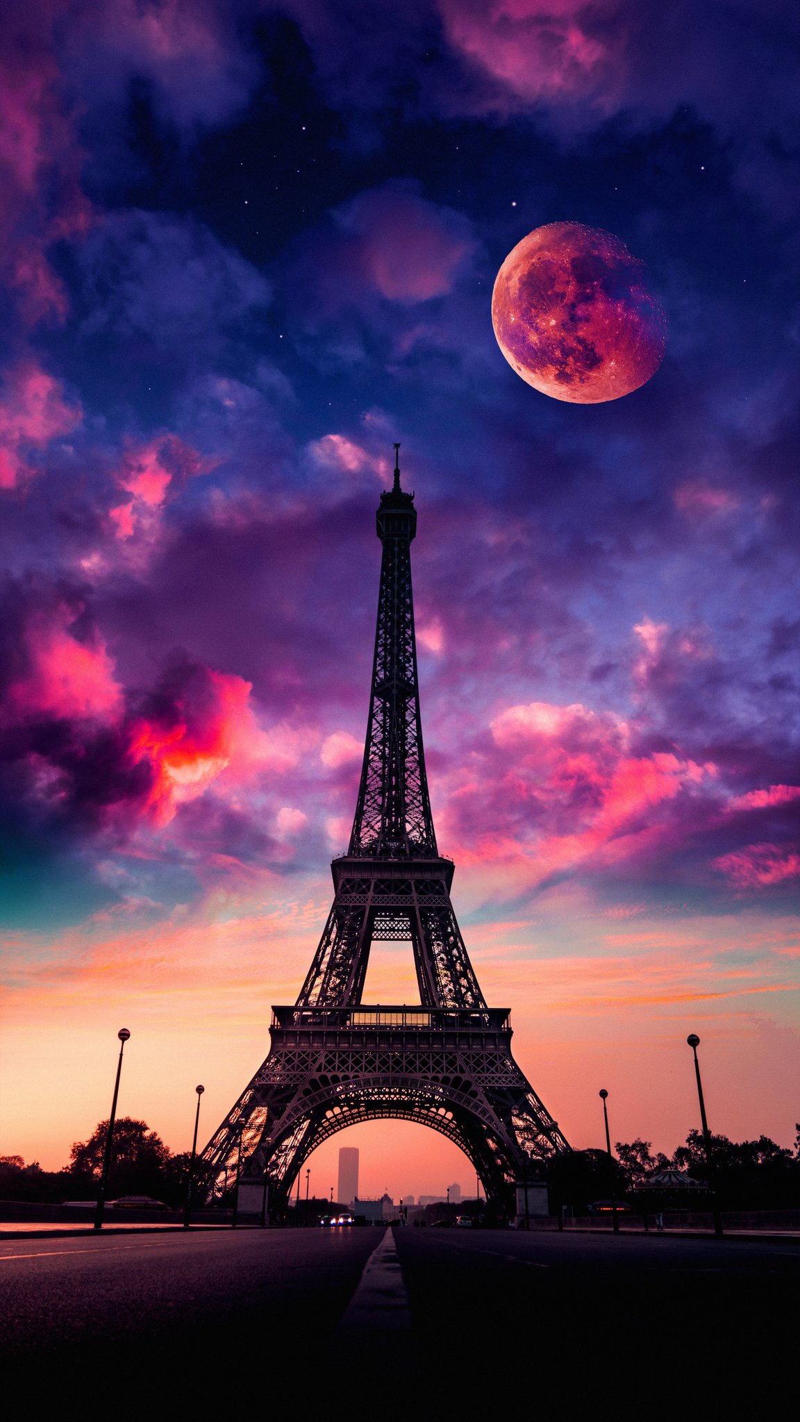Purple Paris Wallpaper