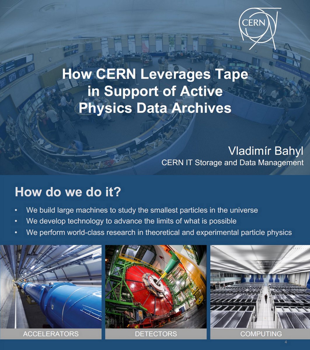 OGAWA, Tadashi on Twitter: "=> "How CERN Leverages Tape in Support of Active Physics Data ...