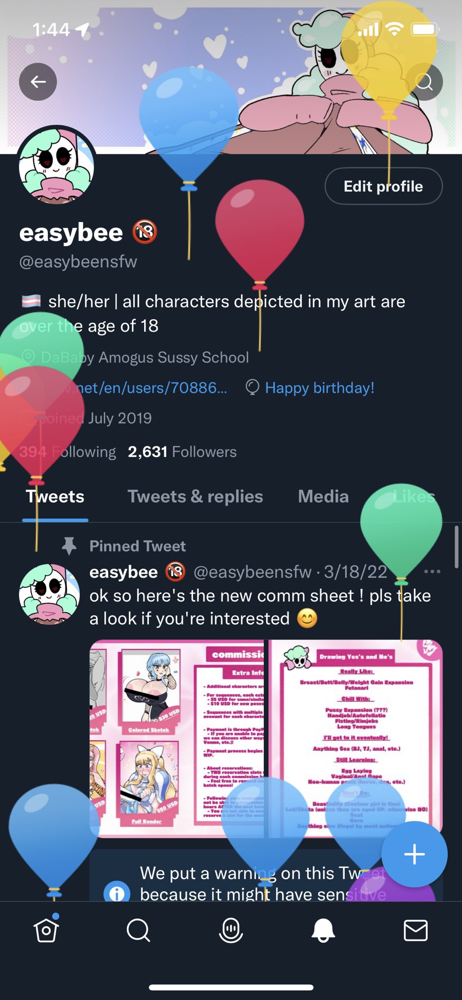 easybee 🔞 comms CLOSED on Twitter: "balloons ! 🥳 https://t.co/RYChmZPDdc" / Twitter