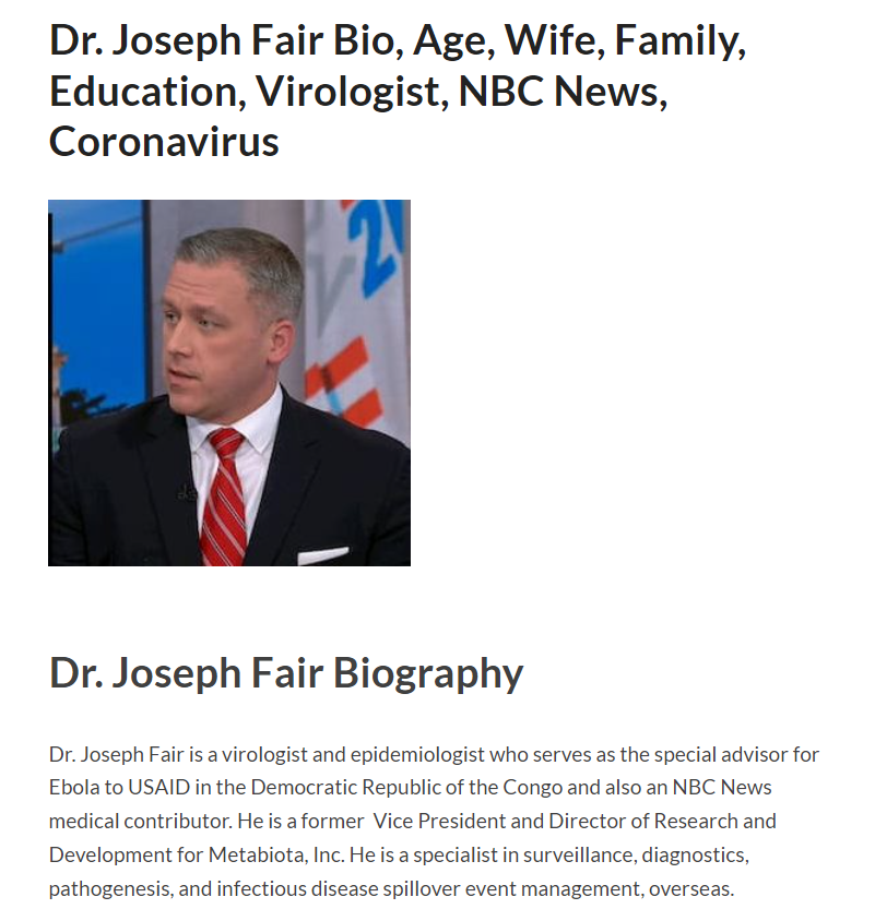 Remember this? https://t.co/hTFcGwbVUd Dr Joseph Fair "had been tested ...