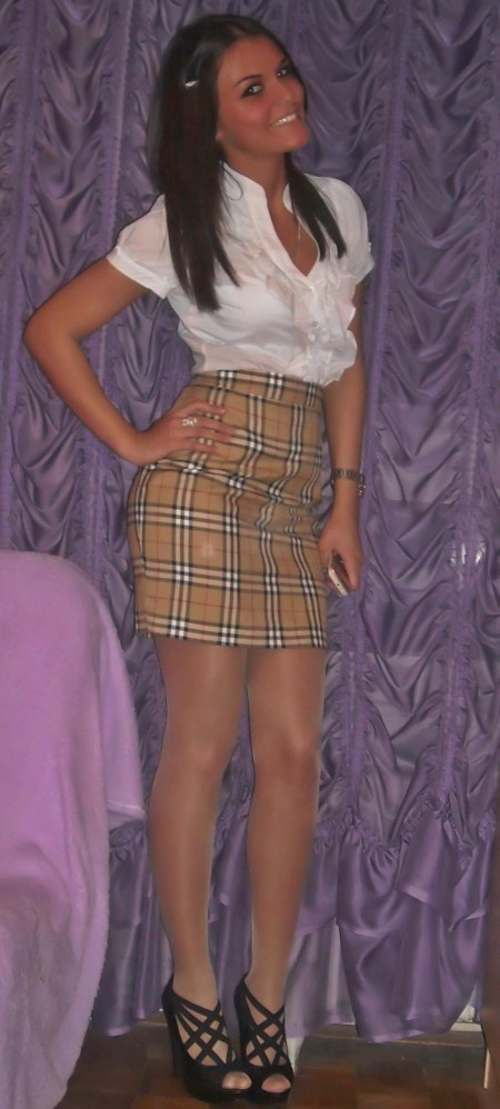 Amateur Pantyhose On Twitter Plaid Miniskirt Sexy High Heels And