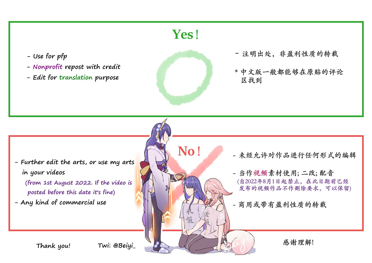 Beiyi on Twitter: "Please read the following before repost my arts，Thank you！💜 转载前请务必详阅，感谢！💜 ...