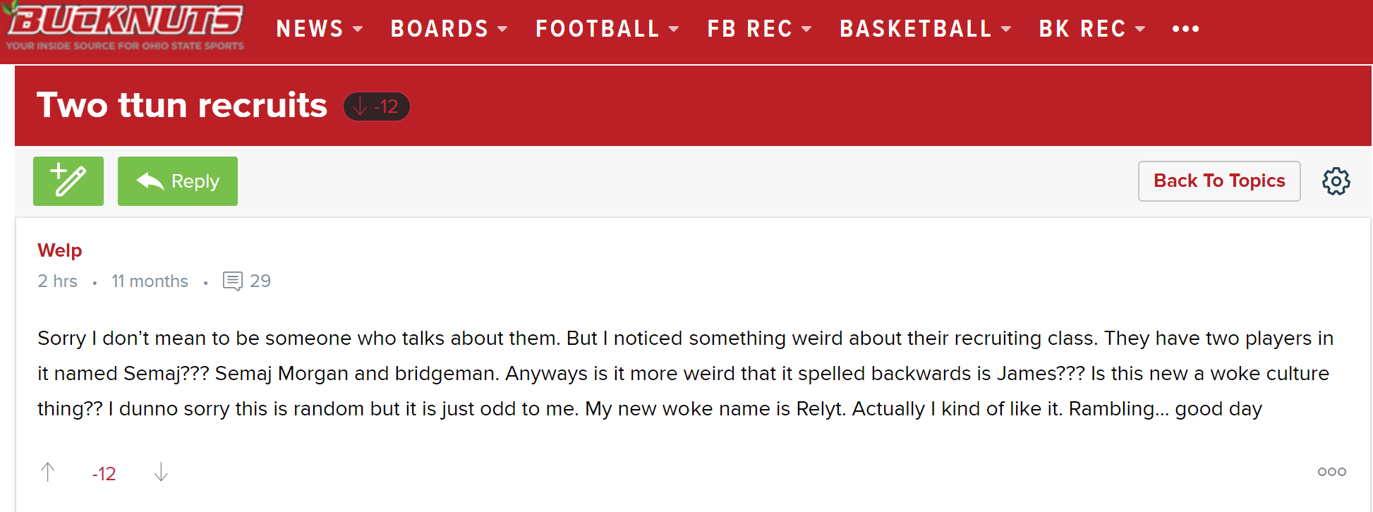 Message Board Geniuses on Twitter: "#OhioState fan smells something fishy with #Michigan's ...