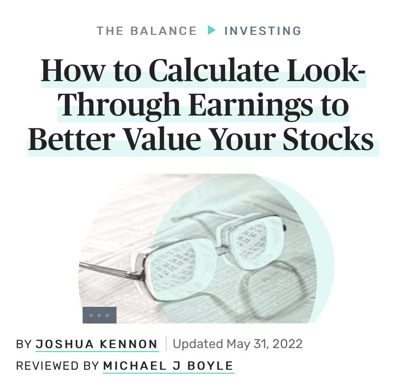 5 Key takeaways from How To Calculate Look- Through Earnings to Better ...