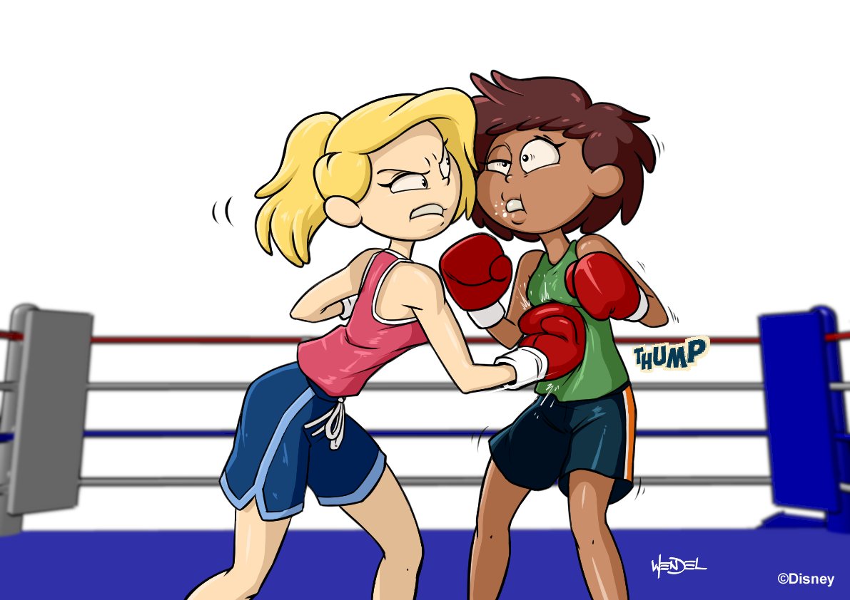 Girl Boxing Cartoon