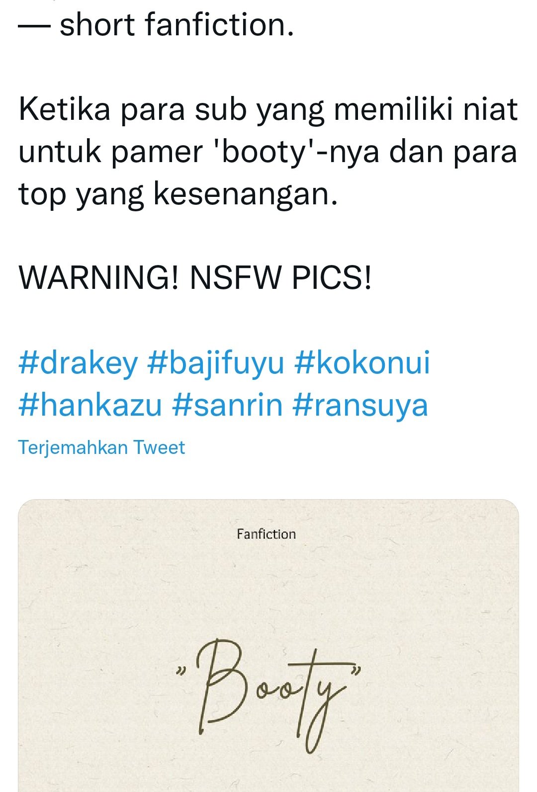 TOKREVFESS ON on Twitter: "tr! Warning Spoiler , Warning NSFW , Warning AU , Warning BL ship ...