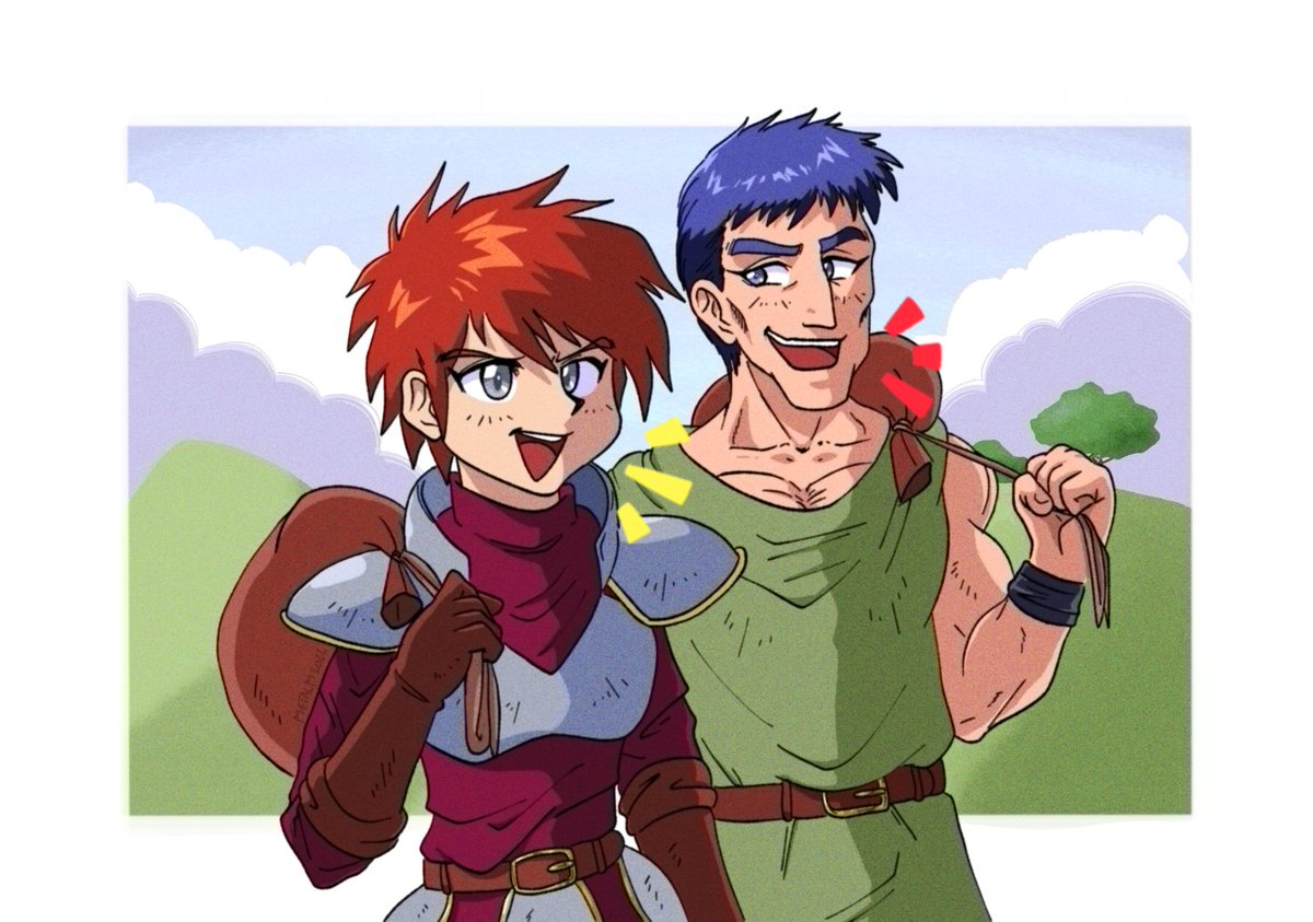 Quick drawing of Adol and Dogi : r/WorldOfYs