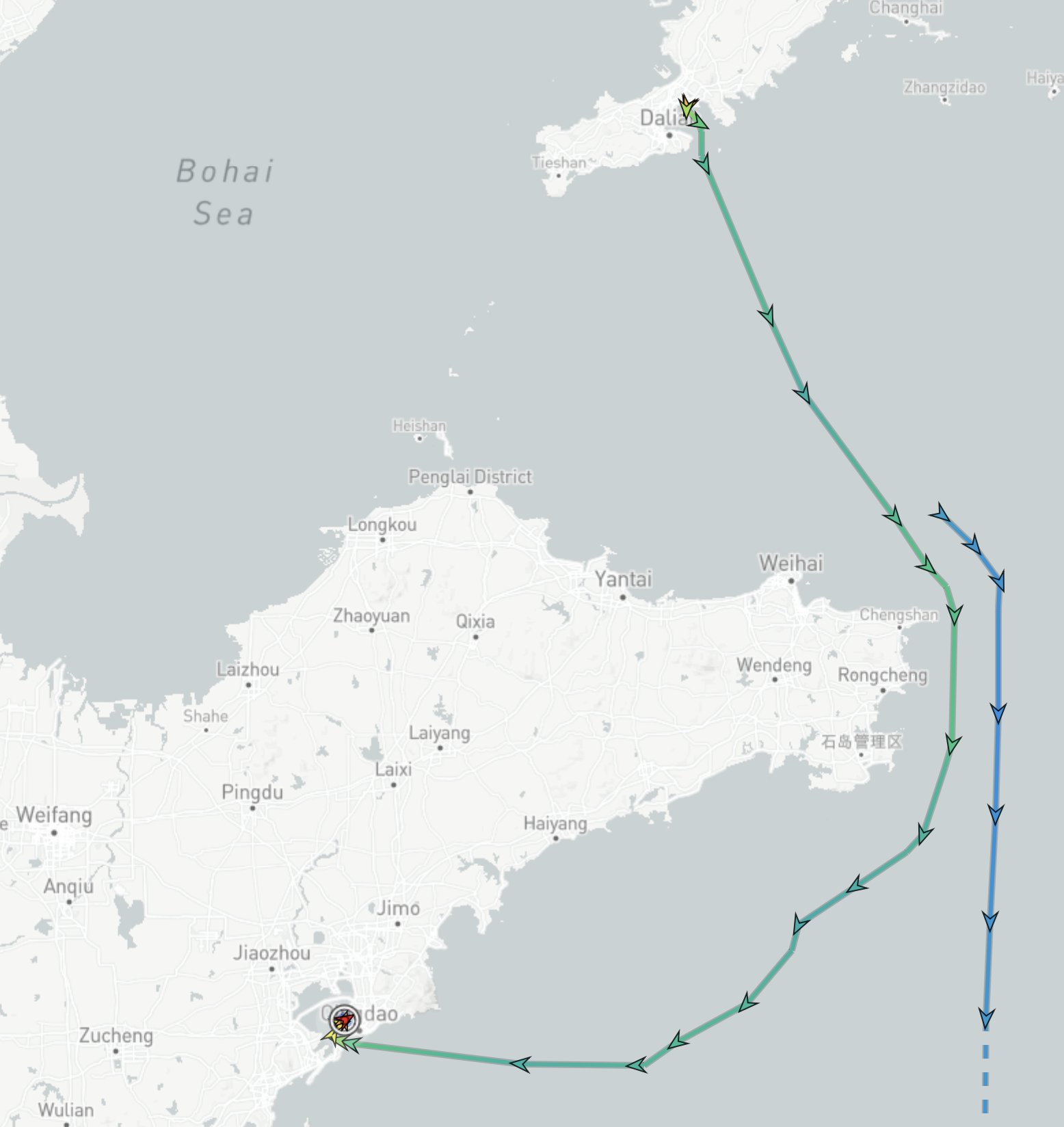 Tom Shugart on Twitter: "ZHONG HUA FU XING appears to normally operate on a route between Dalian ...