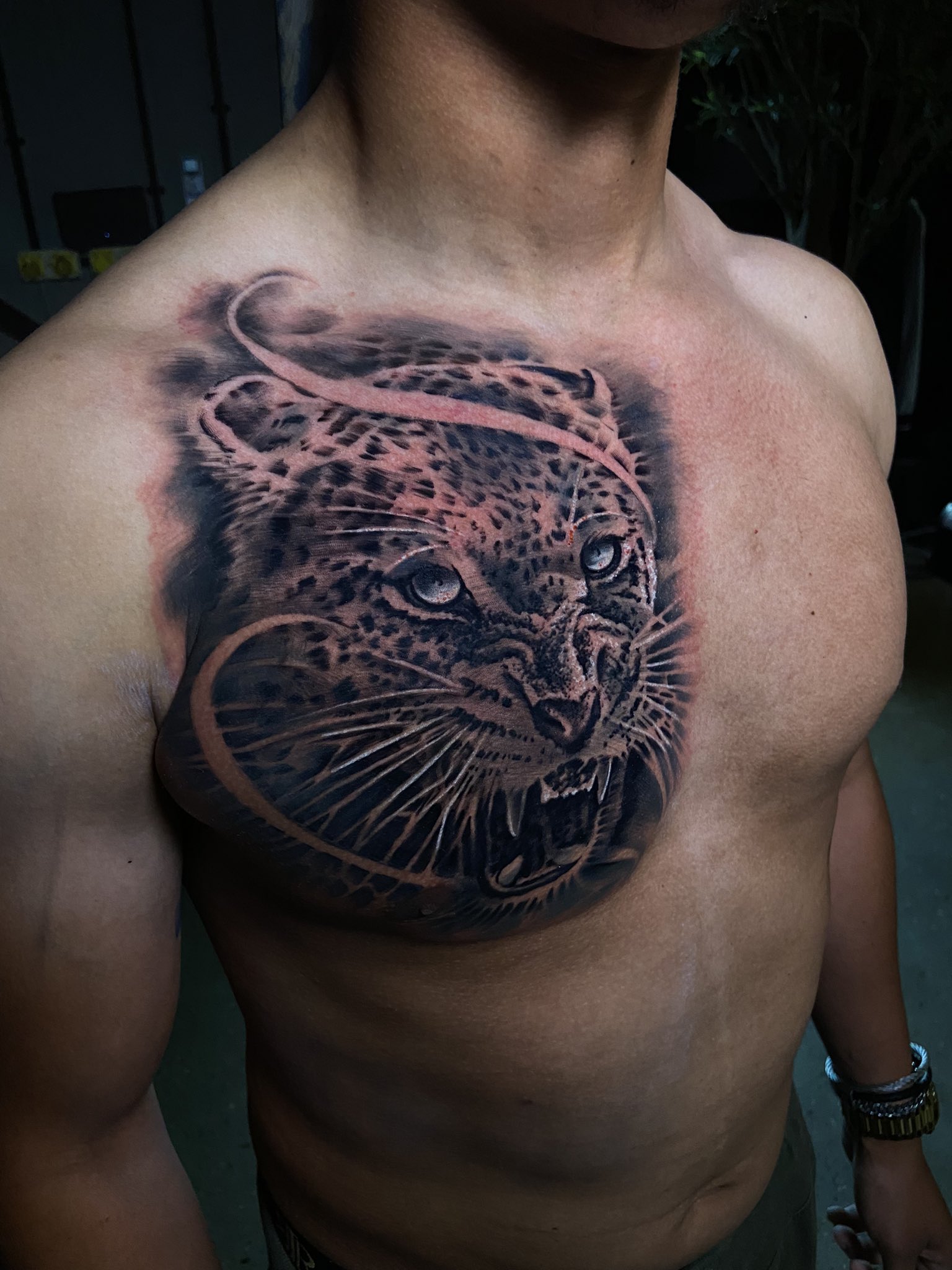 Cheetah Print Chest Tattoos