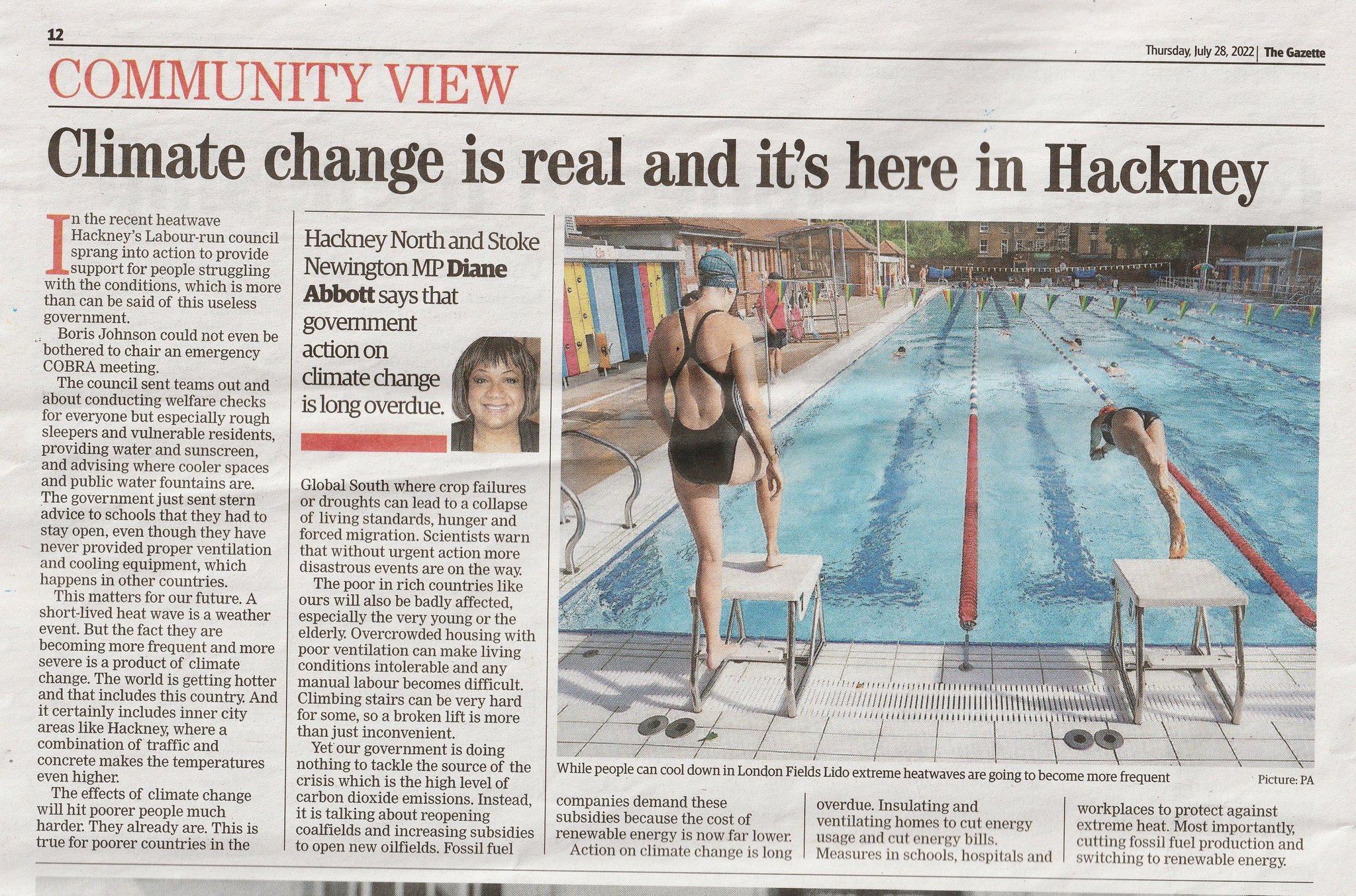 Hackney Labour on Twitter: "Diane Abbott in excellent article in the @hackneygazette ...