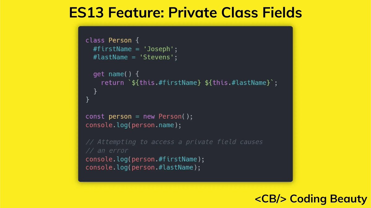 Coding Beauty On Twitter With Es13 We Can Now Add Private Fields And Members To A Class In