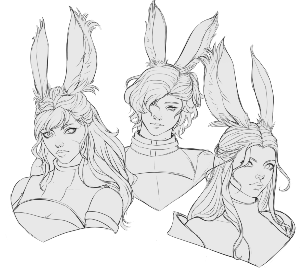 「sketched the bun squad from our FC 」sina の漫画