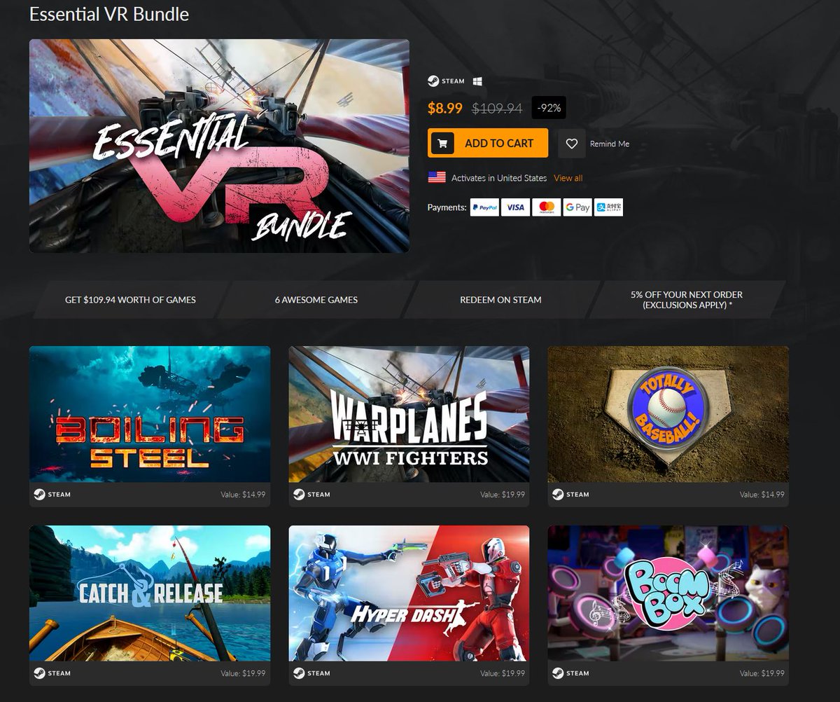 (PCDD) Essential VR Bundle $8.99 via Fanatical. https://t.co/OP3L3Gl9DL Cheap Ass Gamer ...