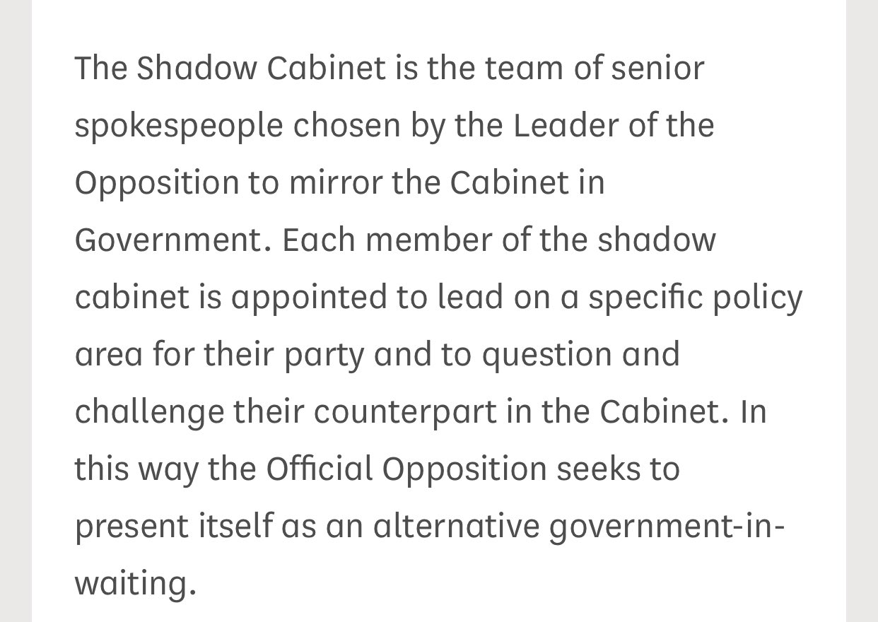 Shadow Cabinet Definition I'm Very Excited To Announce That I Have