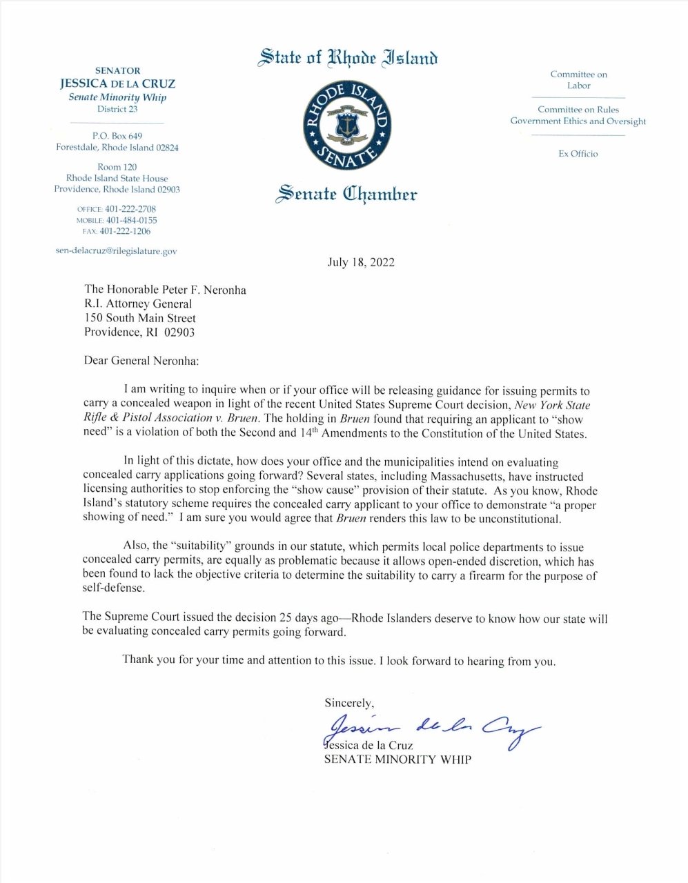 Concealed Carry Permit Letters