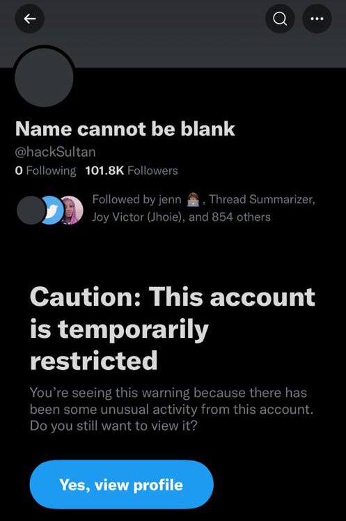 Blank Twitter Profile