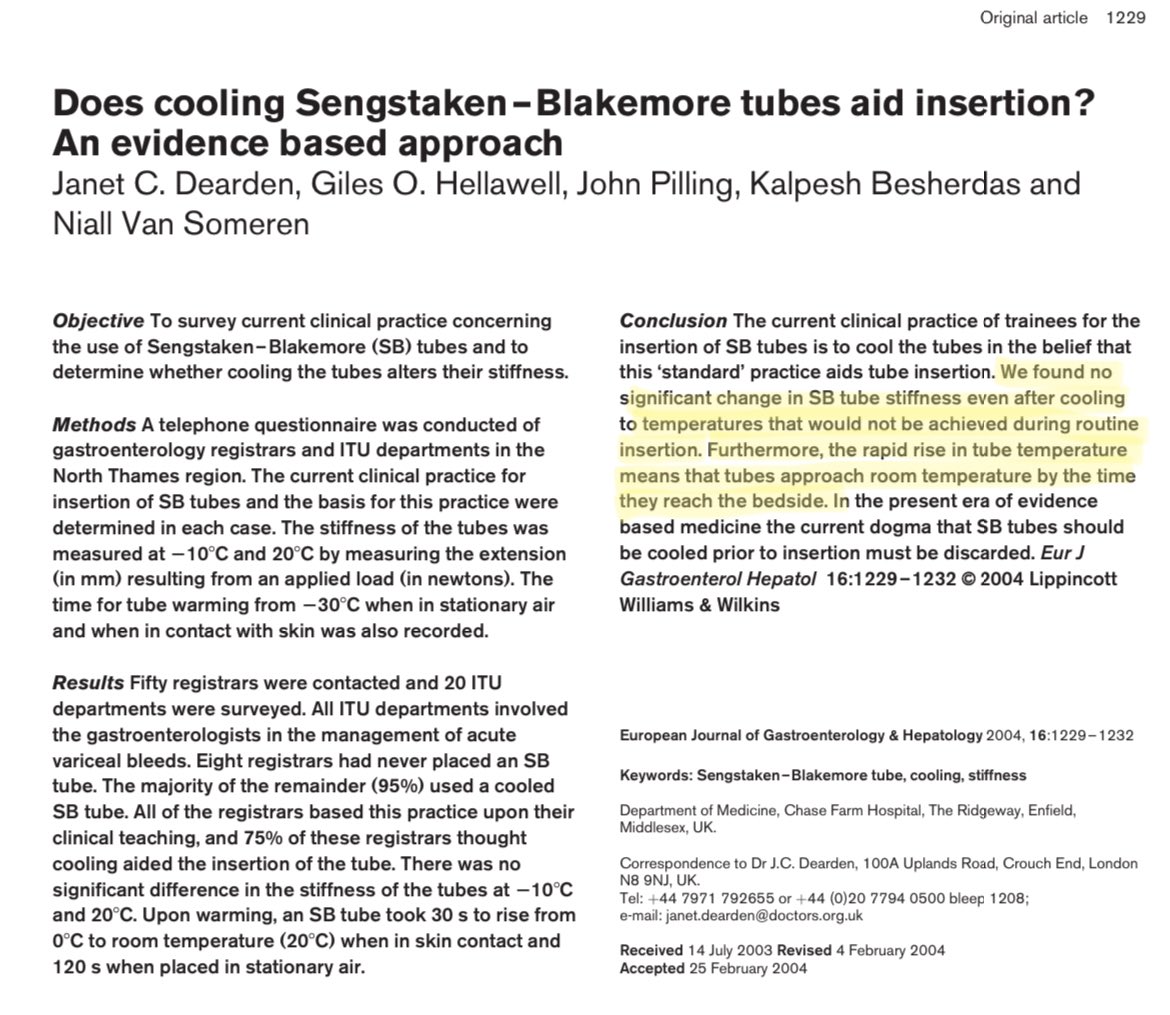 Did you learn that cooling a Minnesota or Blakemore tube makes it ...