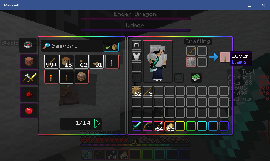 Lever Minecraft Recipe