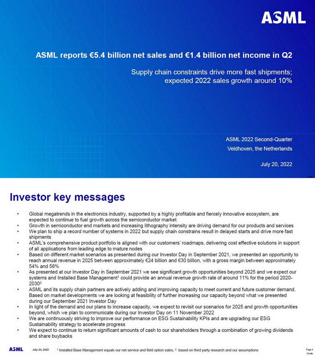 OGAWA, Tadashi on Twitter: "=> ASML reports €5.8 billion net sales and €1.7 billion net income ...