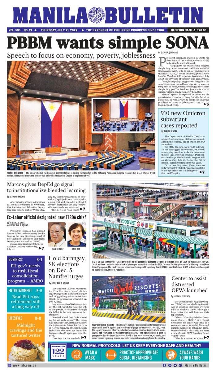 Manila Bulletin News On Twitter Manila Bulletin Headline For Today