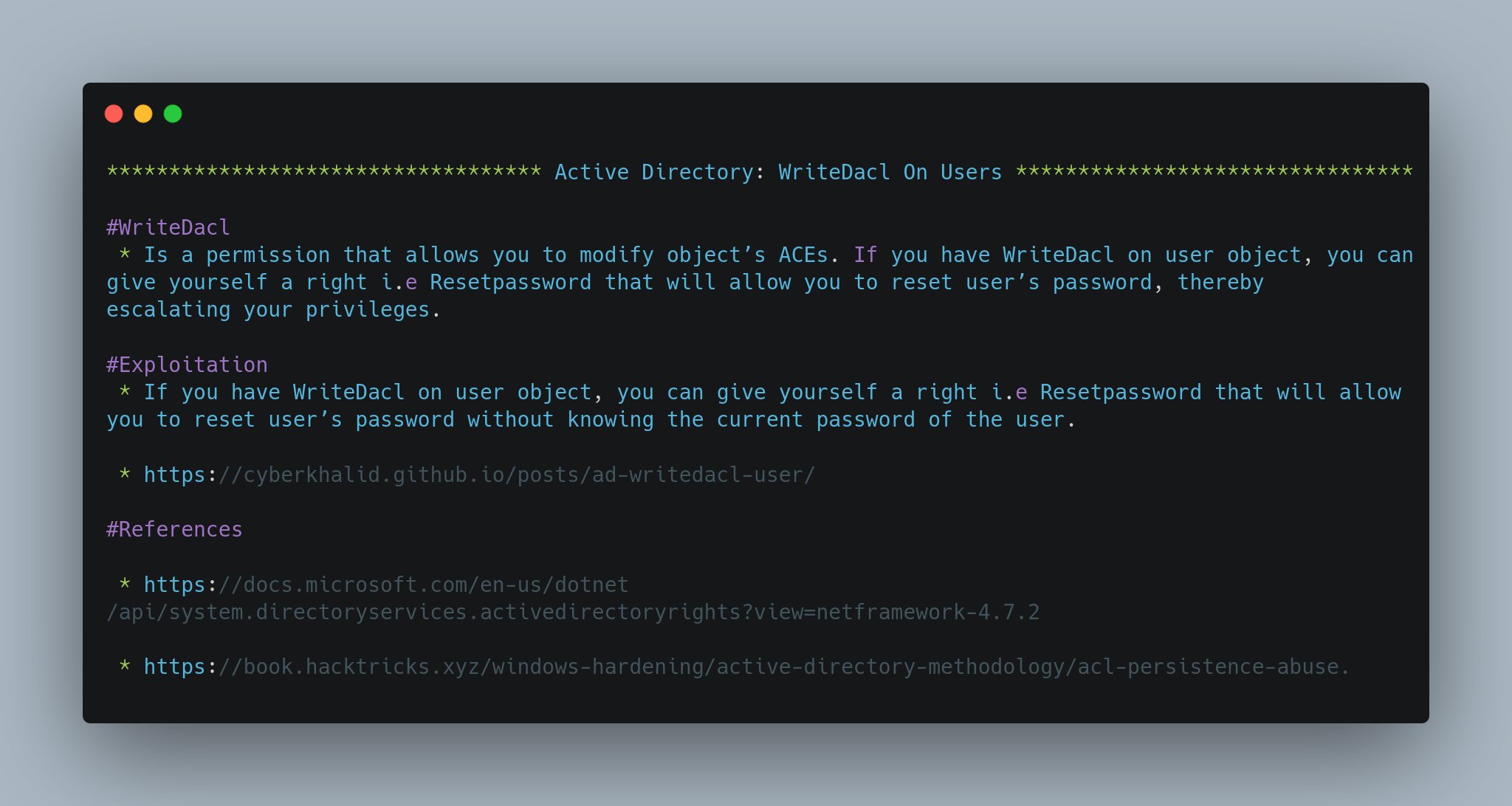 Khalid Maina on Twitter: "If you have WriteDacl on user object, you can give yourself a right i ...