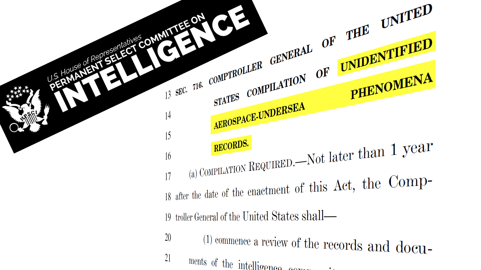 John Greenewald, Jr. on Twitter: "🚨Today, the House Intelligence Committee approved the FY 2023 ...