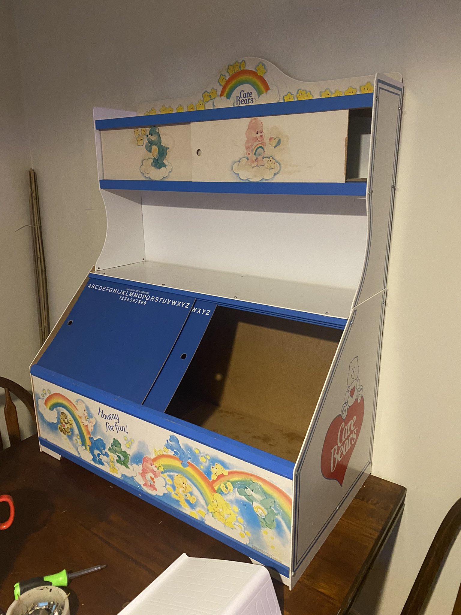 Toy box with chalkboard doors store