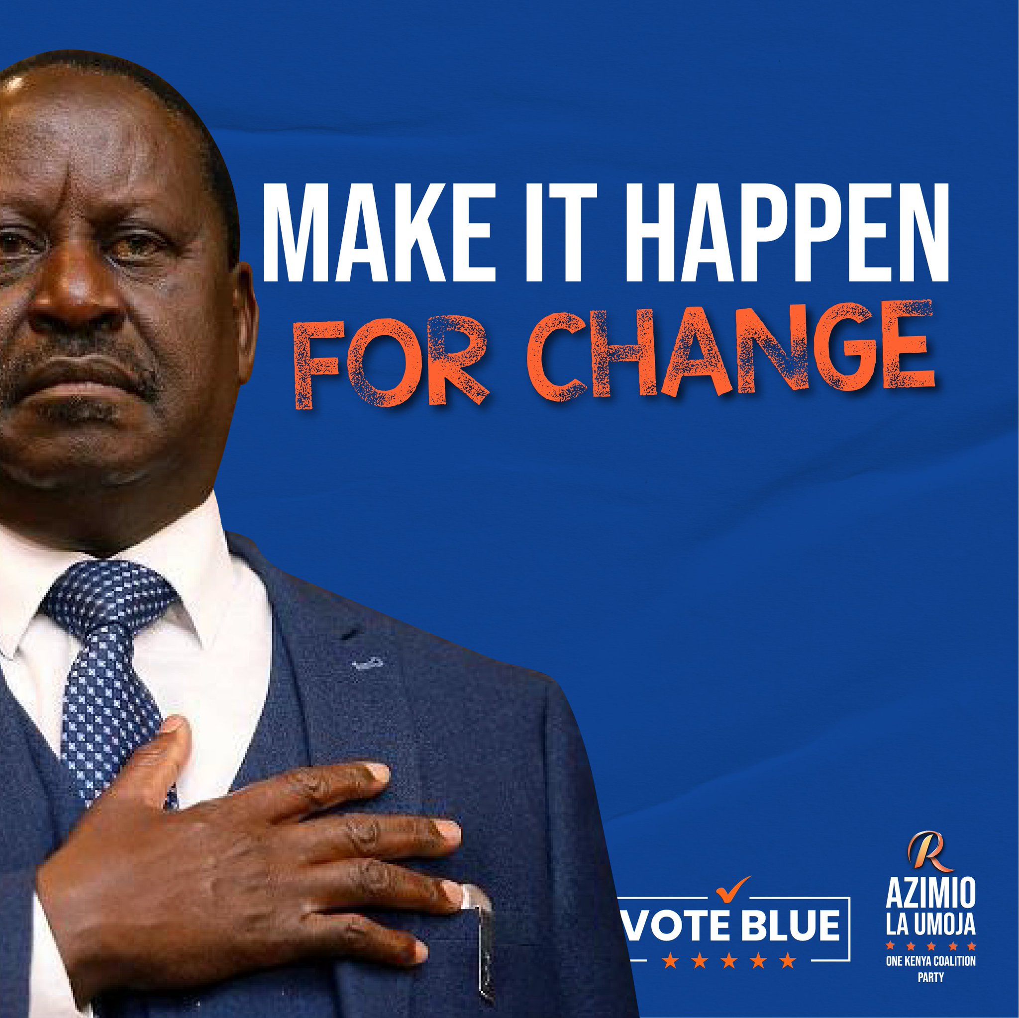 Raila Odinga on Twitter: "Together, we will make history. #Inawezekana #VoteBlue https://t.co ...