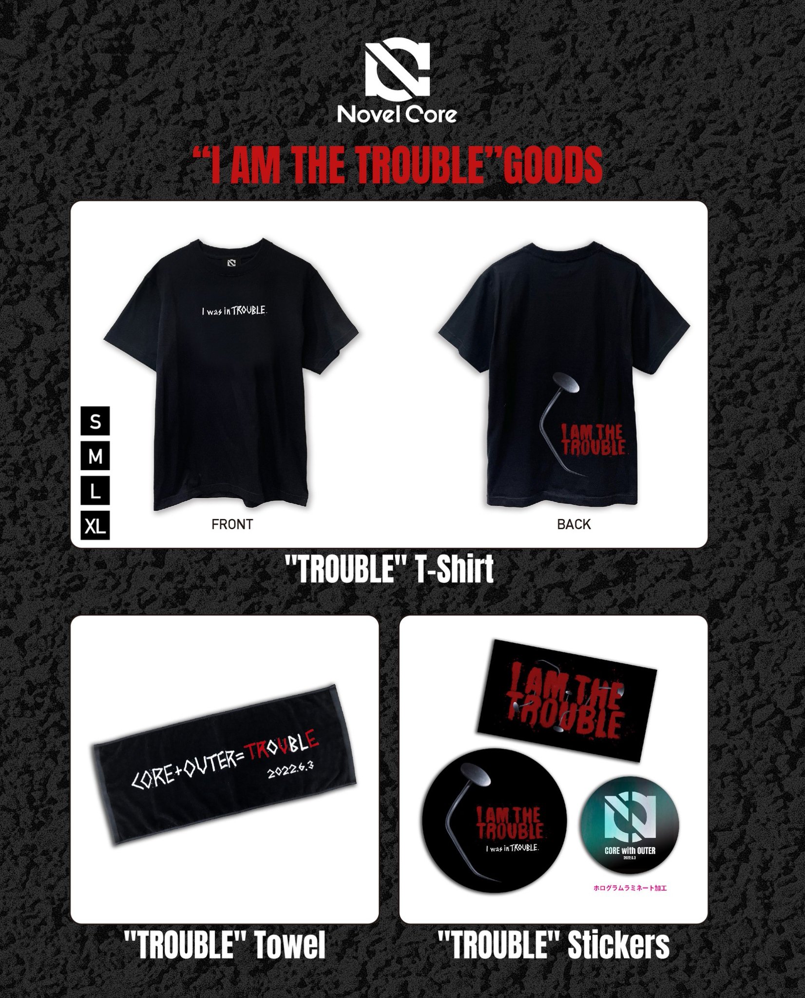 BMSG Official on Twitter: "Novel Core 1st ONEMAN LIVE “I AM THE TROUBLE” グッズ受注販売 明日7/22(金) 10:00 ...
