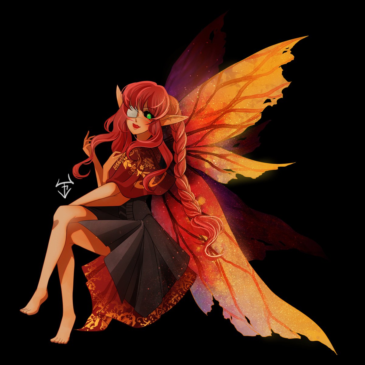 Fire Fairy Anime Girl
