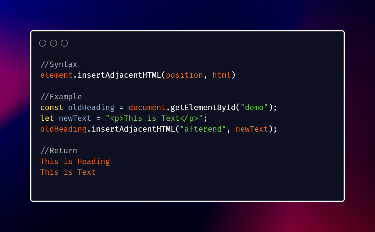 DOM Part 7️⃣ JavaScript DOM Append Methods A Thread 🧵↓ - المسلسل من ...
