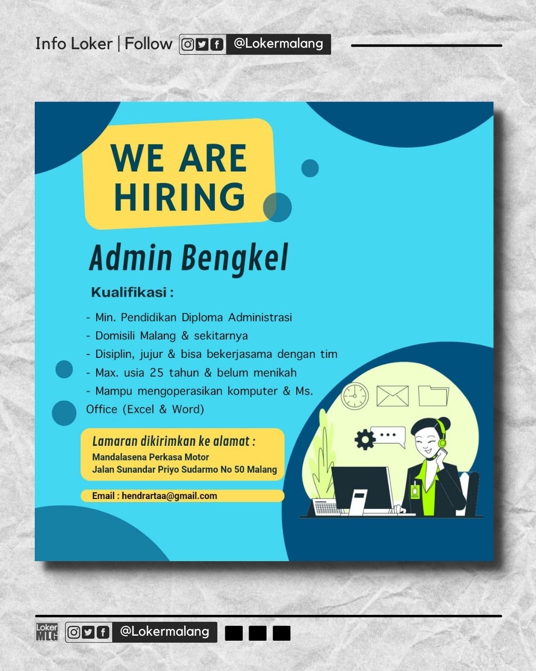 L o k e r m a l a n g | Media on Twitter: "📷 #Lokermalang MANDALASENA PERKASA MOTOR WE ARE ...