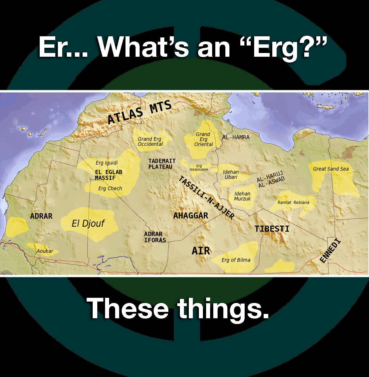 Africa Map Ahaggar Mountains