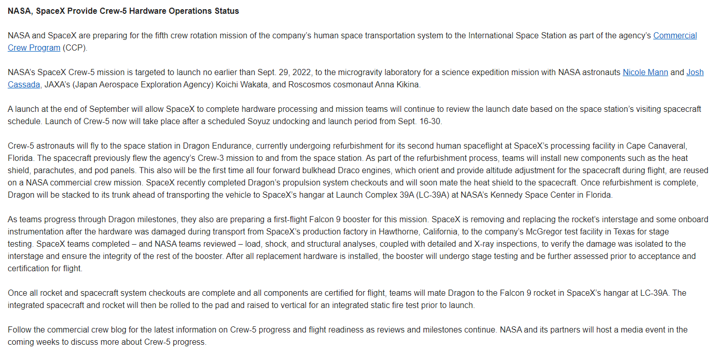Nasa Mission Statement 2022
