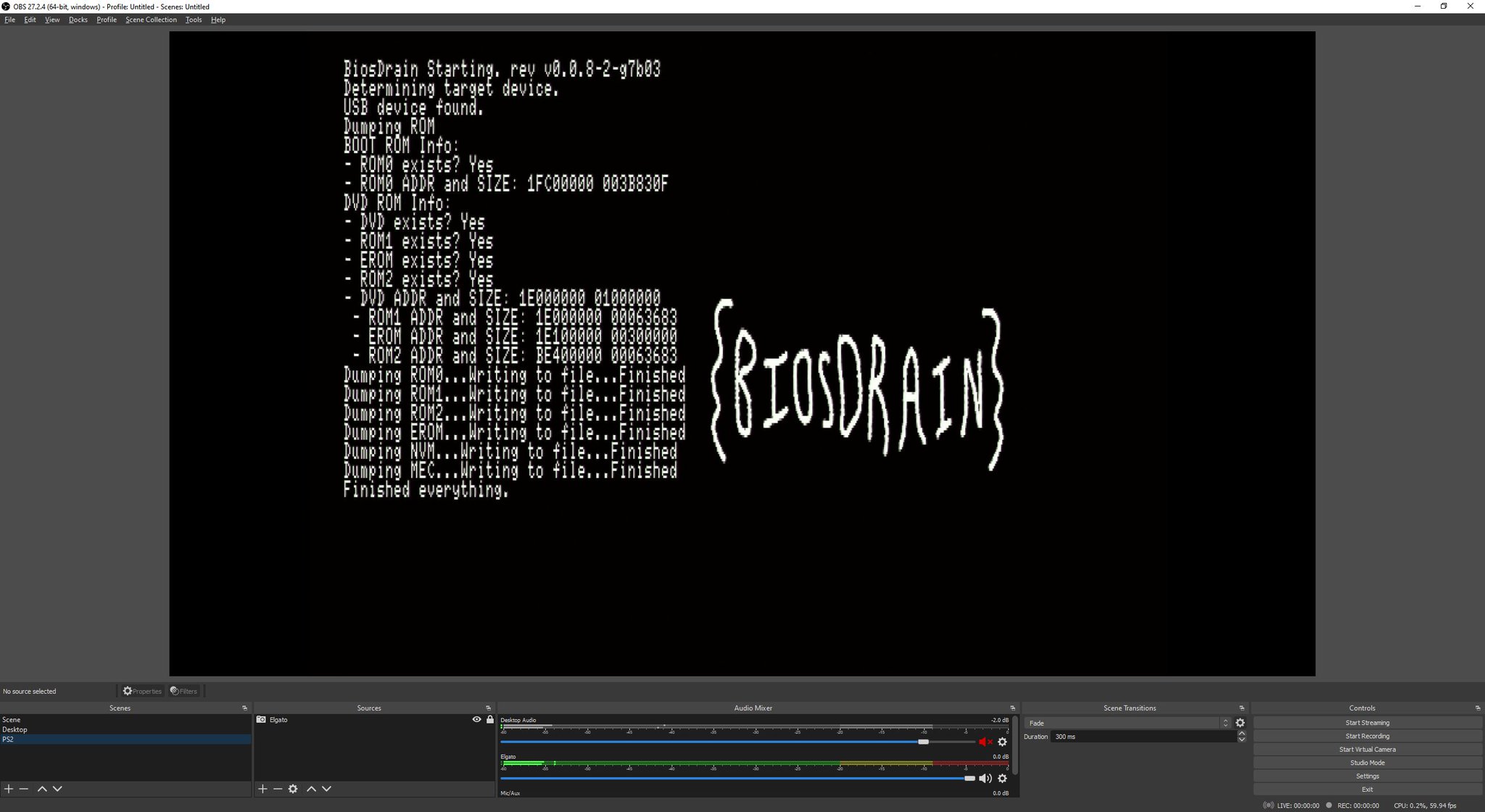 PCSX2 on Twitter: "Here's a pic from me dumping my BIOS with it (via OBS/OSSC) https://t.co ...