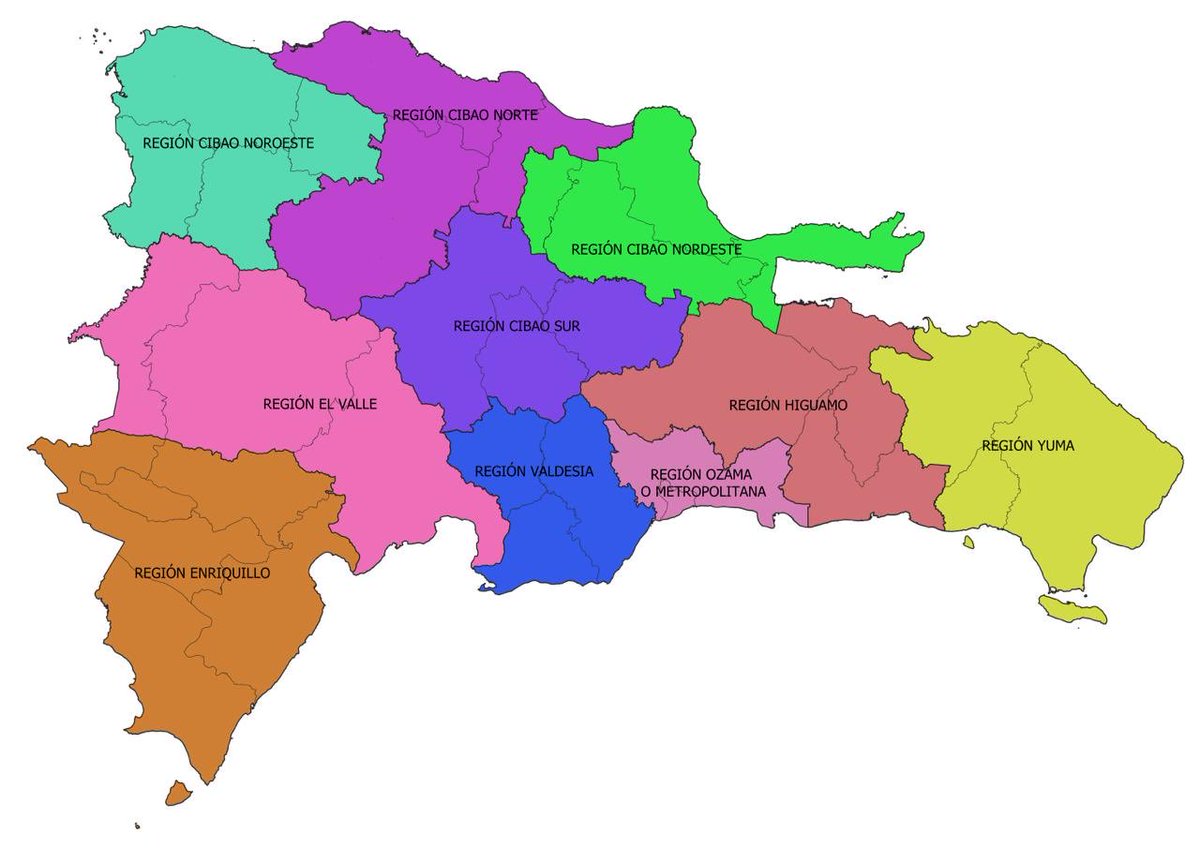 Republica Dominicana Mapa Regiones Mapa De República Dominicana