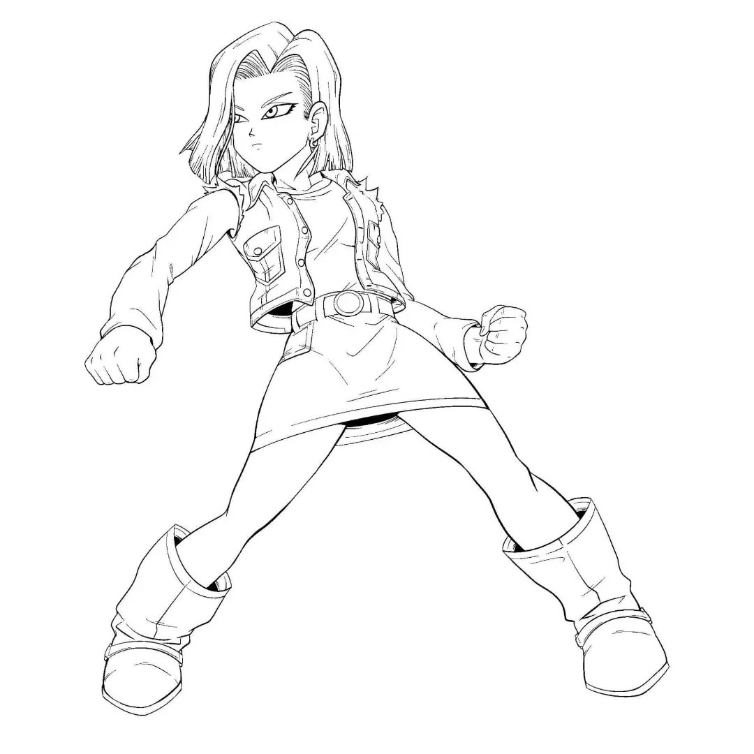 Android 17 And 18 Coloring Pages