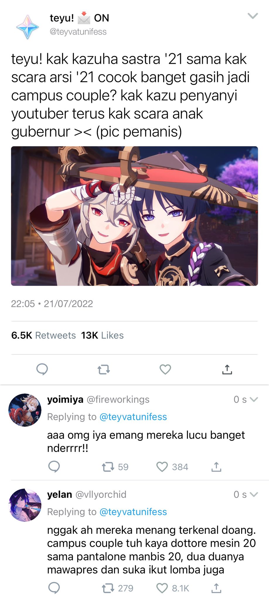 ON 📩 | BACA RULES DI LIKES on Twitter: "au! cw // bl bxb dottoscara dottore x scaramouche, side ...