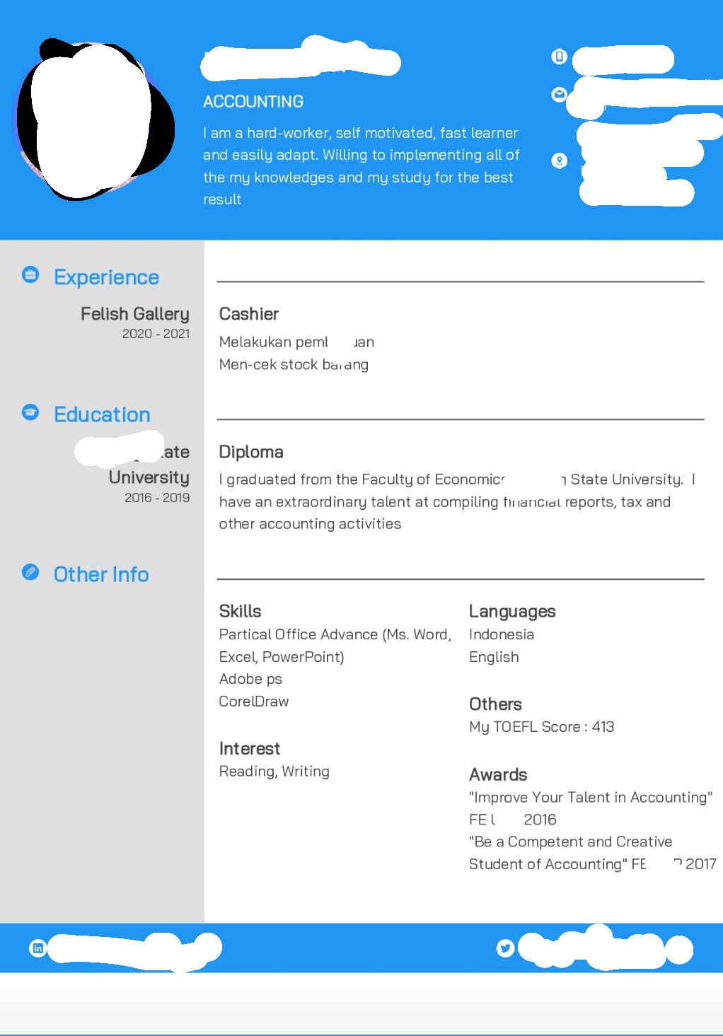 BACA RULES DI (bit.ly/worksfess) on Twitter: "work! ada yang bisa ku mintain tolong review cv ku ...