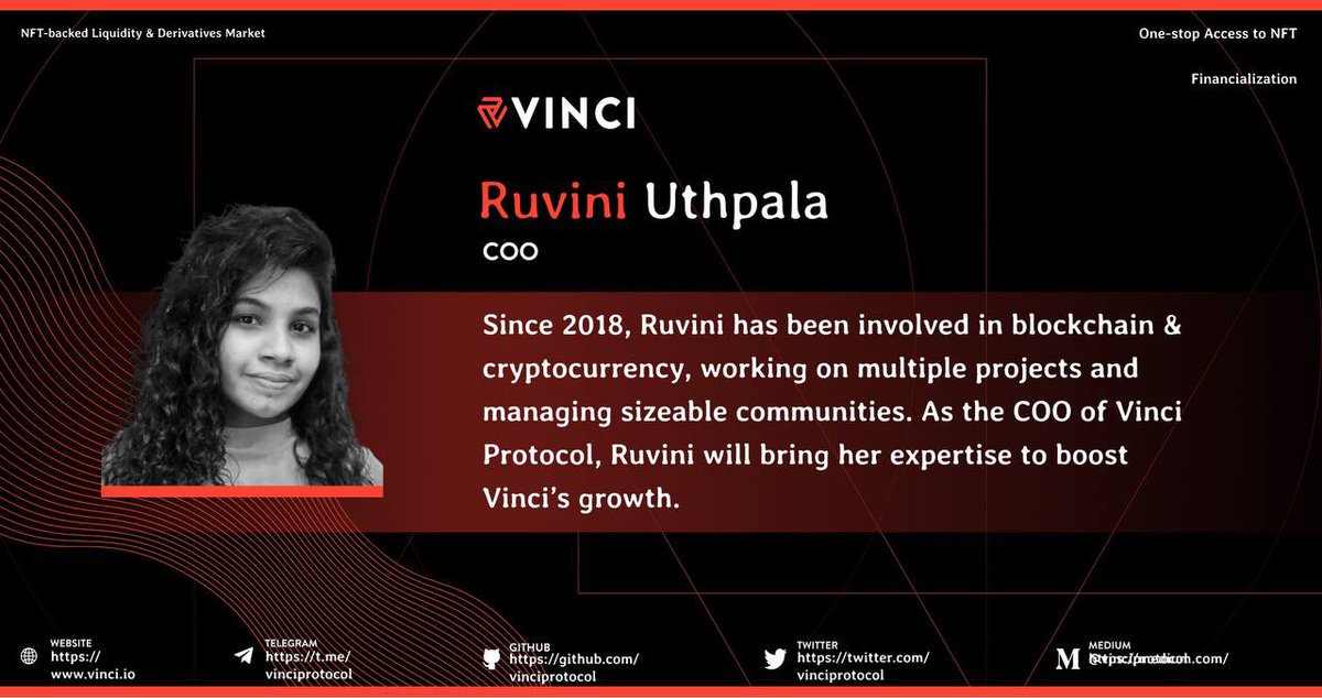 Vinci Protocol🔻 on Twitter: "👋 Meet the team - Day 3 🔻Ruvini Uthpala - COO of #Vinci A detail ...