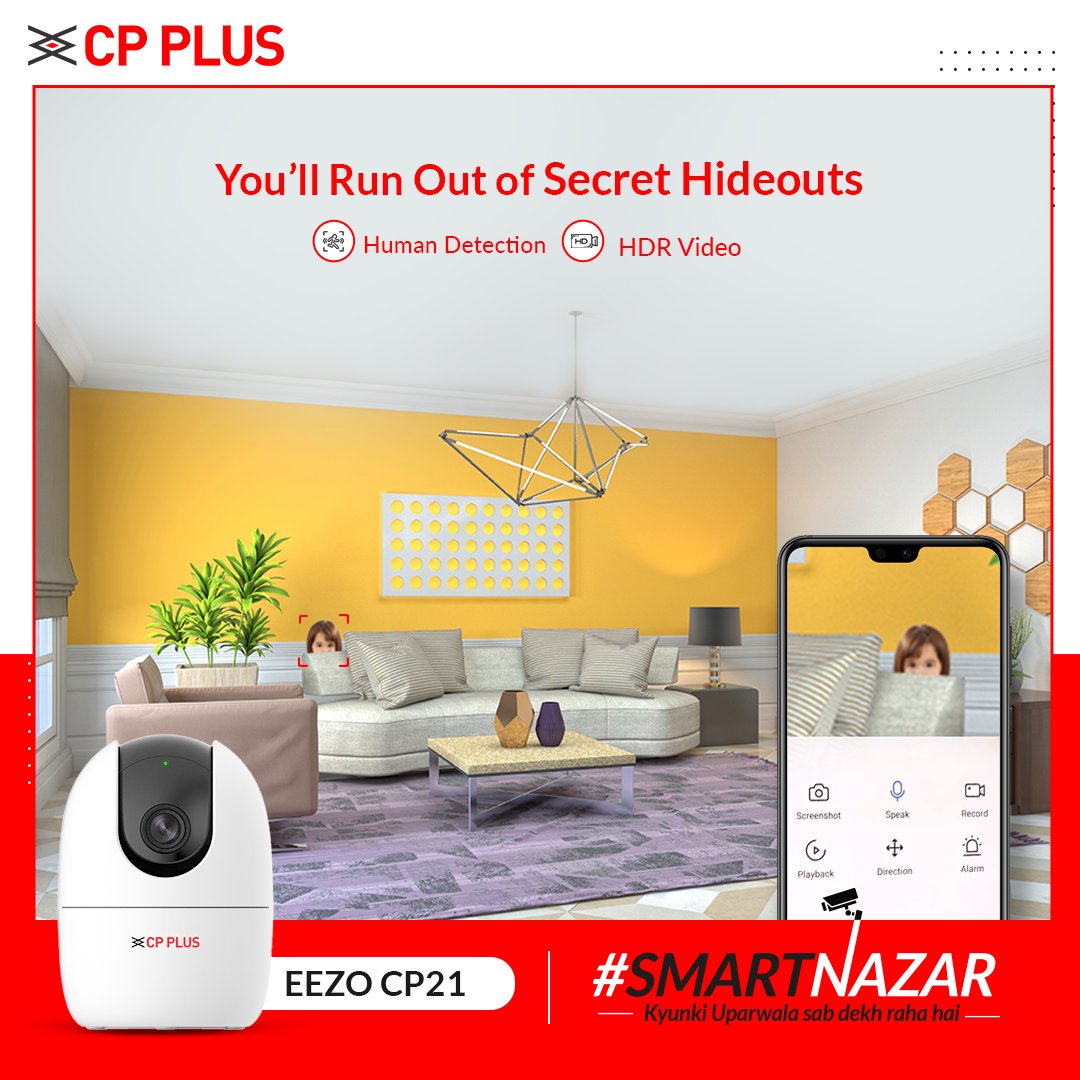 CP PLUS on Twitter: "Eezo CP21 secures your home with 360° coverage around the clock. Hide and ...