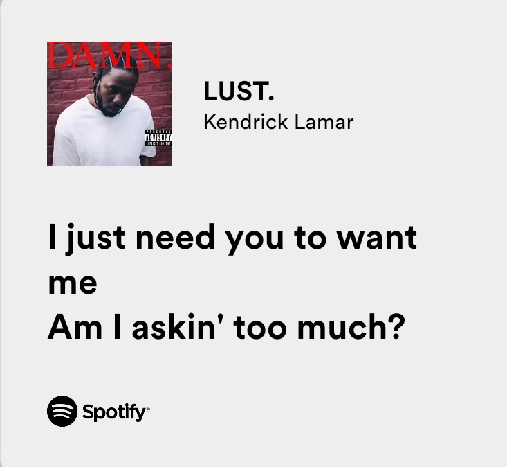 Relatable Iconic Lyrics On Twitter Kendrick Lamar Lust